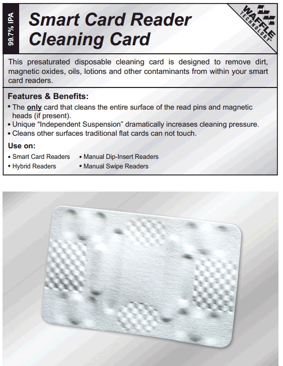 Waffletechnology Smart Card Reader Cleaning Card