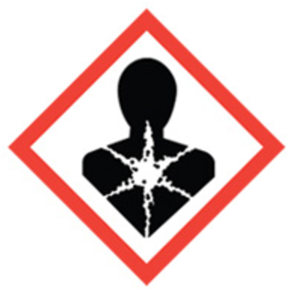 100x100mm GHS08 Health Hazard Chemical Storage - Dangerous Goods Labels