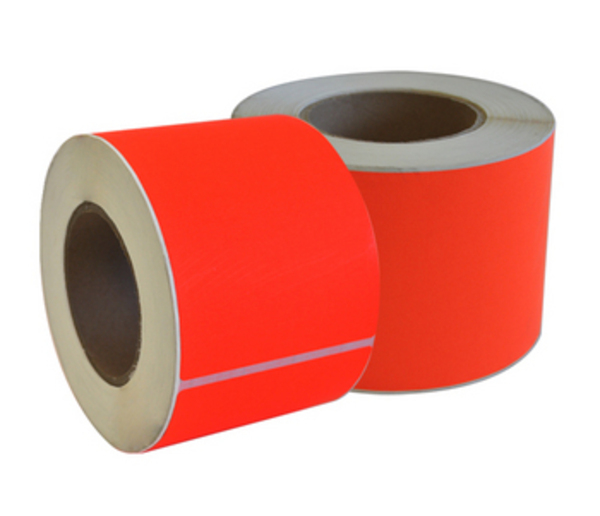 OKI PRO 125mm x 120M Fluorescent Red Labels Laser Paper Permanent Label ...