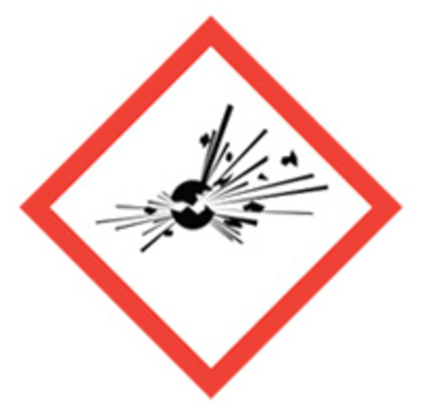50x50 GHS01 Exploding Bomb Label Chemical Storage- Dangerous Goods Labels