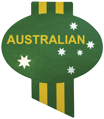 Food Butcher Label 52x59m Australian Green & Yellow Metallic Self ...