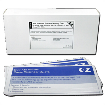 ATB Thermal Printer Cleaning Card 82.55 mm x 203.2 mm