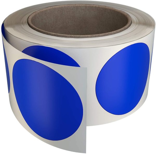 Bright Blue Round Labels 50mm Diameter