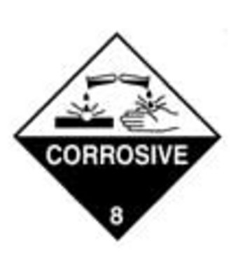 Corrosive 8 - Dangerous goods labels 250x250