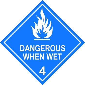 Dangerous When Wet 4 - Dangerous Goods Sticker Labels - Label Power ...