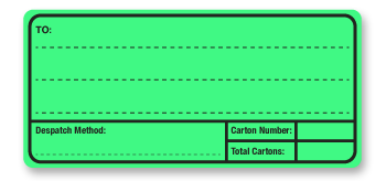 Despatch Labels (570/Roll) 171x80mm - Fluorescent Green