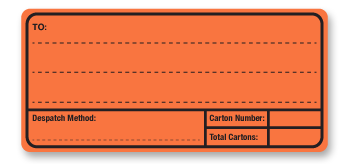 Despatch Labels (570/Roll) 171x80mm - Fluorescent Orange