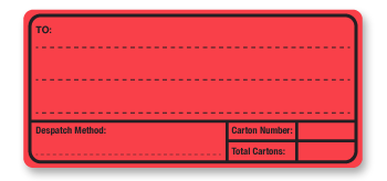 Despatch Labels (570/Roll) 171x80mm - Fluorescent Red