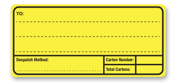 Despatch Labels (570/Roll) 171x80mm - Fluorescent Yellow