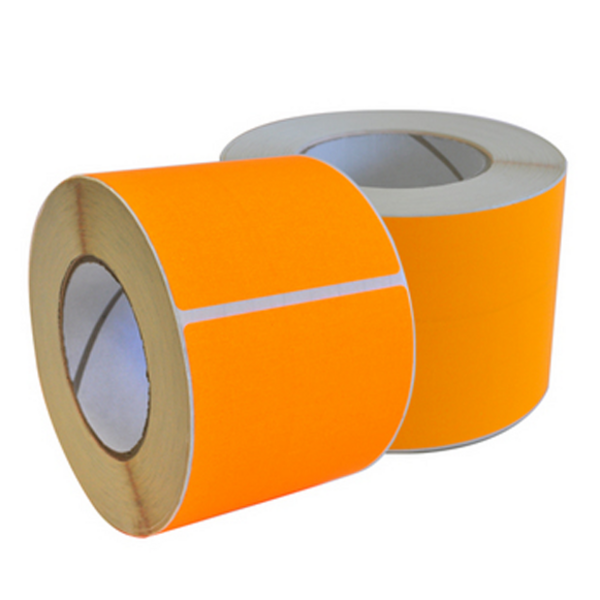 Fluorescent Orange Permanent Product Labels 76 x 48mm