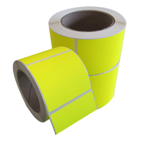 Fluorescent Yellow Permanent Product Labels 76 x 48mm
